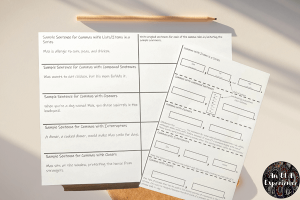 Easy Introductory Activities for Teaching Students How to Use the Comma ...