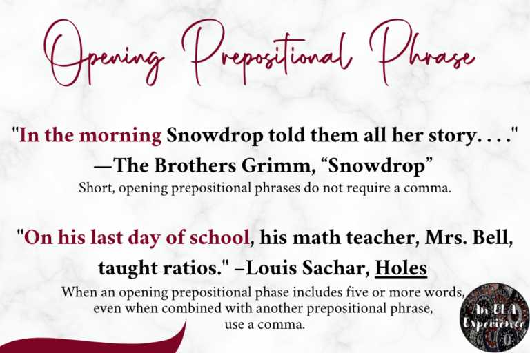 What Is a Prepositional Phrase? (with Professional Examples) - An ELA ...