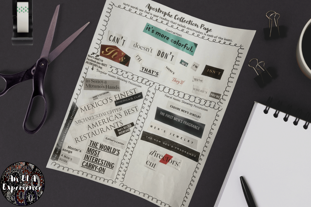 Colorful Lessons on Apostrophes for Middle School Students - An ELA ...