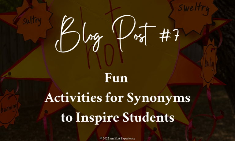 Fun Activities for Synonyms to Inspire Students - An ELA Experience